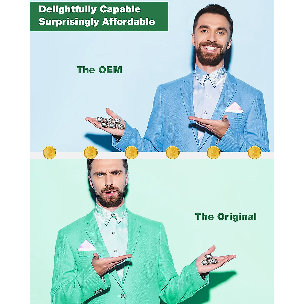 SH30 Replacement Heads for Shaver 2300 3800 Series 3000, 2000, 1000 and S738 Click and Style, 3Pack ComfortCut Shaving Heads with Durable Sharp Blade, Easy Replace, with Cleaning Brush