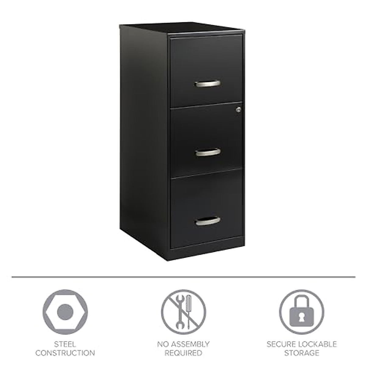 Lorell LLR18573 SOHO 18 3-Drawer Vertical File