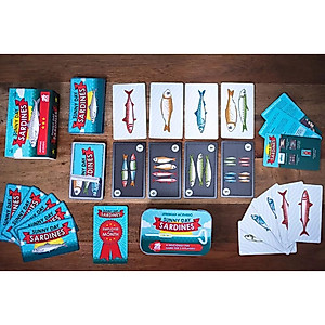 Sunny Day Sardines, Bite Sized Travel Card Game for 2 to 4 Players, Comes in a Mint Tin - 25th Century Games