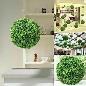 9 inch Artificial Green Plant Decorative Balls,Artificial Plant Topiary Ball Faux Boxwood Decorative Balls-UV Protected,for Indoor, Outdoor, Garden, Wedding, Balcony, Backyard and Home Decor (A)
