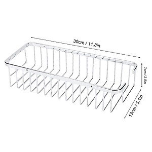 Bathroom Shelf Organizer, Stainless Steel Wall Mounted Holder Storage Basket Shelf, Shower Caddy Storage Kitchen Rack for Bathroom Kitchen (30CM)
