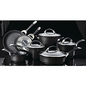 Circulon Symmetry Hard Anodized Nonstick Cookware Pots and Pans Set, 11-Piece, Black