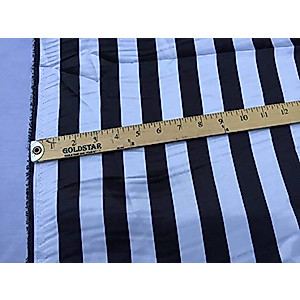White/Black 1inch Stripe Soft/Silky Charmeuse Satin Fabric. Sold by The Yard.