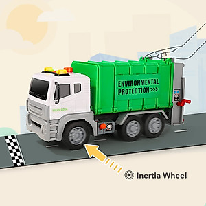 Garbage Truck Toys Recyclable Garbage Sorting, Inertia Car with Four Garbage Bins and Cards, Simulated Sounds and Lights, Learning Educational Toys for Boys and Girls 3,4,5,6 Years Old Birthday Gifts
