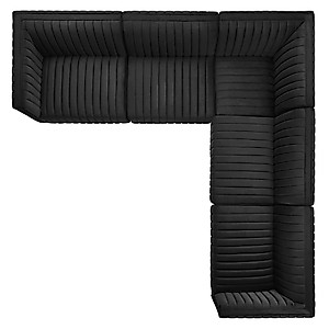 Modway Conjure 5-Piece Velvet and Stainless Steel Sectional in Gold/Black