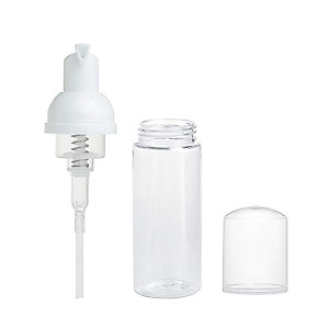 24Pcs 2oz Travel Soap Foam Bottle Empty Mini Plastic Dispenser Foaming Pump Cleaning Cosmetics Packaging Clear Portable for Refillable Castile Shampoo Hand Lotion