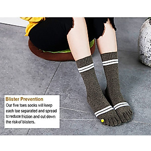 MWMart Toe Socks 5 Pack Women Men Cotton Socks Crew Five Finger Socks Running Athletic for Men Women
