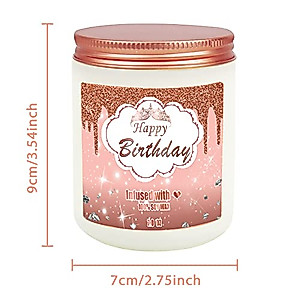 Vlipoeasn Happy Birthday Scented Candle Gifts for Her | Unique Gift for Best Friend Happy Birthday Hidden in Candle | Funny Soy Wax Candles Scents of Vanilla Gift Idea for Sister Mom Coworker 7OZ