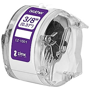 Brother Genuine CZ-1001 3/8” (0.37”) 9mm Wide x 16.4 ft. (5 m) Long Label roll Featuring Zink Zero Ink Technology