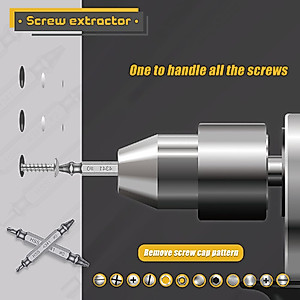 Damaged Screw Extractor Set- 6Pcs Double Head Drills with Storage Box, Screw Extractor Kit Made of Authentic 4341 Steel, Premium Stripped Screw Removal Tool for Easy Removal Rusted hardware- Samest