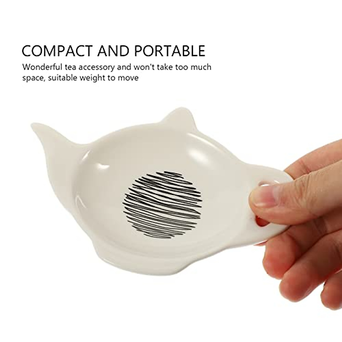 DOITOOL 2pcs Bag Sauce Dessert Teabag Saucer Tray Shaped Holder Appetizer Accessory Ketchup Bag Dishes Dish Jewelry Seasoning Coasters Porcelain for Bowl Coaster Classic Tea White Kitchen