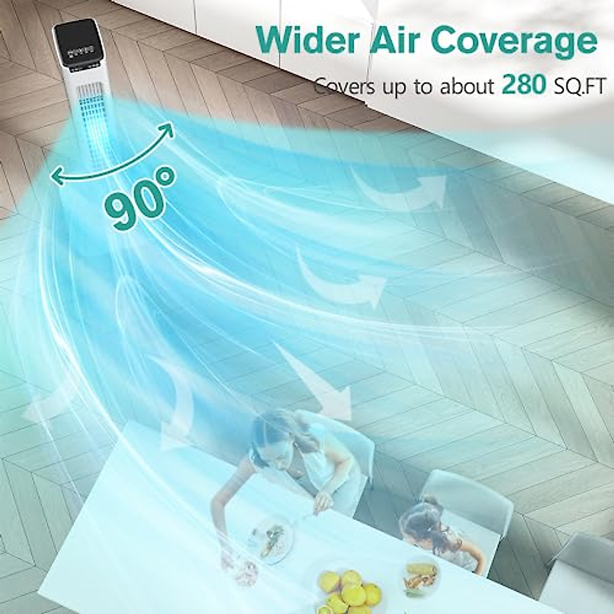 41'' Portable Air Conditioners, 3-1 Evaporative Air Cooler w/Remote, 15H Timer, 90° Swing, Portable AC with 1700ML Water Tank, 8 Ice Boxes, 3 Modes 3 Speeds Cooling Tower Fan For Room Home Office
