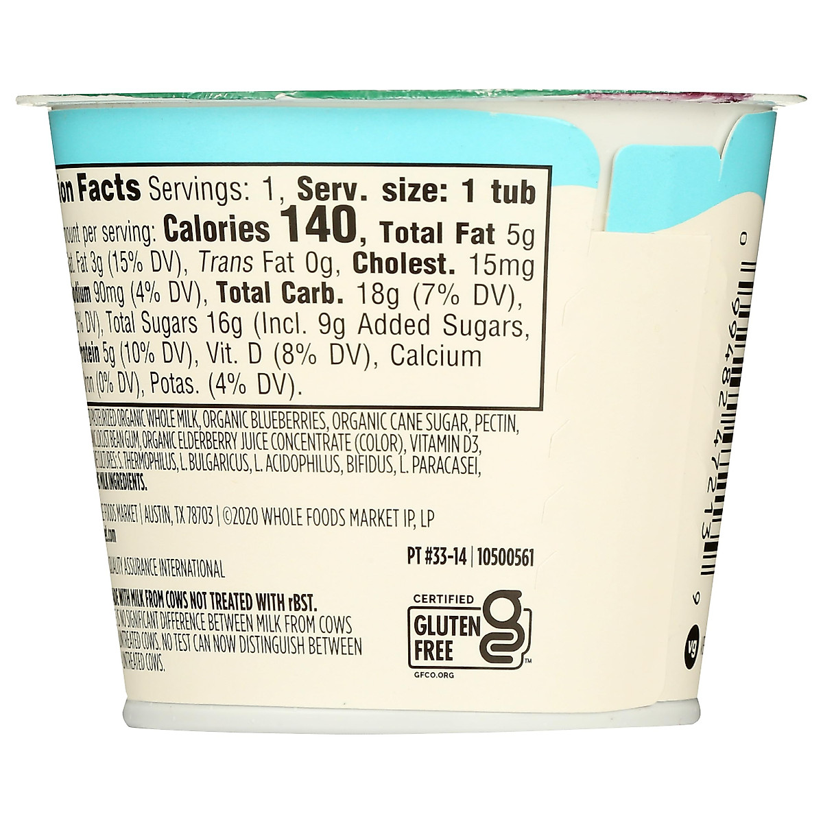 365 by Whole Foods Market, Yogurt Blueberry Organic, 5.3 Ounce