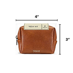 Pinch Provisions Tech Kit, Cognac Includes 8 Must-Have Emergency Essential Items for Techies, Tech Accessories, Ideal Gift for Work, Christmas & Birthdays, Portable Pouch