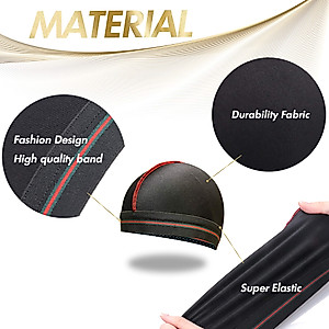 ForceWave Wave Cap, Silky Stocking Wave Cap for Men Women, Black Wave Compression Cap for 360 Waves, 2-Pieces