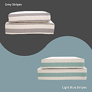 LebenLiebe Outdoor Seat Cushions Set for Patio Furniture Deep Seating Patio Cushion Set Weather-Resistant Thick Cushions 25.6" W x 25.6" D x 5”T,Black Stripes