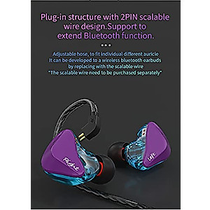 CVJ CSK IEM Earphones,FEDAI 1DD 1BA in Ear Headphone Hybrid Drivers, CCA in Ear Monitor Wired Earbuds with Detachable CPin Cable(No Mic, Black) … …