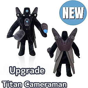 New Upgraded Titan Cameraman Plush, 2023 New Skibidi Toilet Titan Cameraman Plush Toy, Funny Stuffed Anime Game Speakerman Boss Plush Doll Figure, Soft Stuffed Plushie Pillow for Kids Fans Aldults