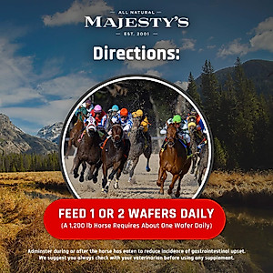 Majesty's Kalm Wafers - Supports Horse / Equine Balanced Behavior and Normal Nervous System Function - Tryptophan, Vitamin B1, Winter Cherry, Inositol - 60 Count (2 Month Supply)