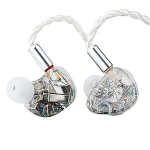 Linsoul Kiwi Ears Orchestra Lite Performance Custom 8BA in-Ear Monitor IEM with Detachable 4-core 7N Oxygen-Free Copper OFC Cable, Handcrafts Faceplate for Audiophile Studio Musician (Clear)