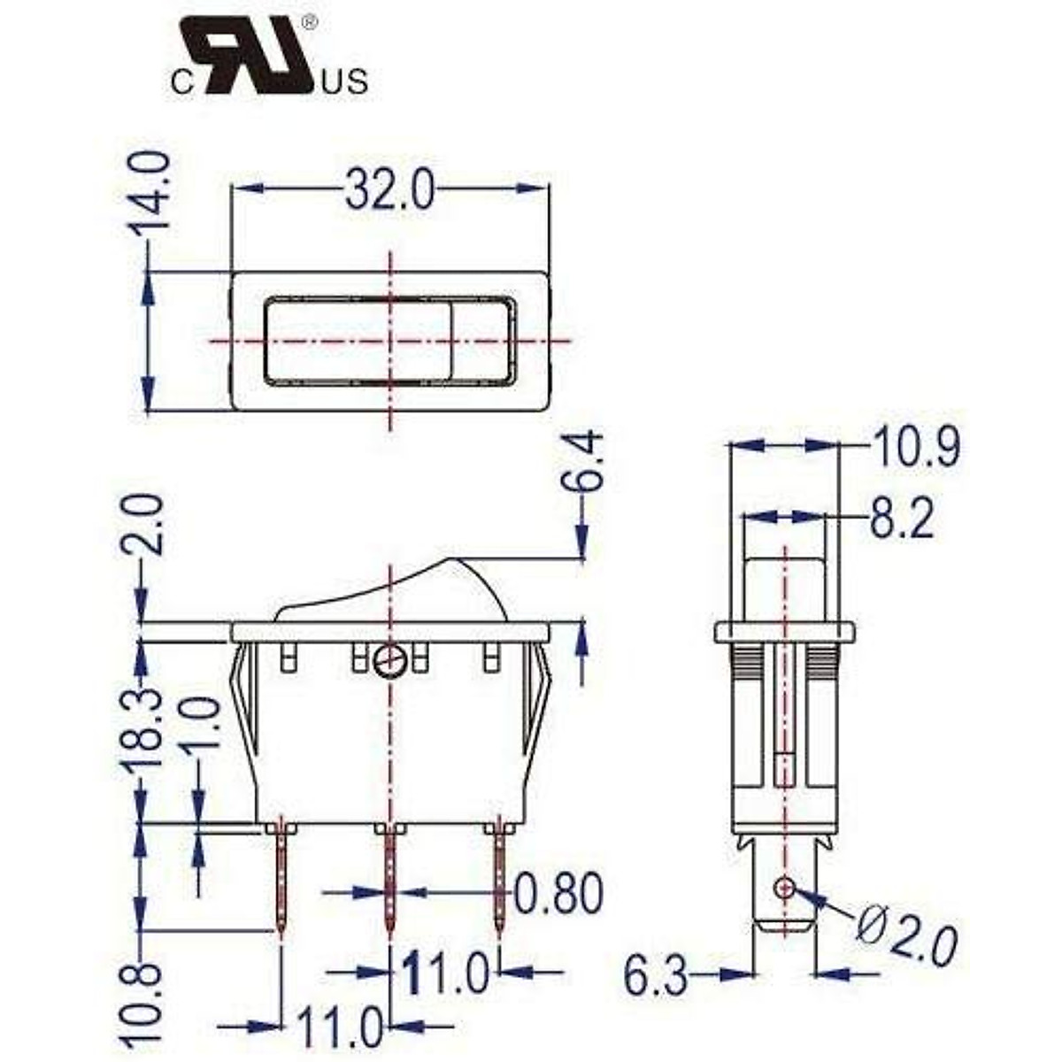 120927-24 120 Volt Rocker Switch Lighted On Off for FMI Desa Electric Fireplaces