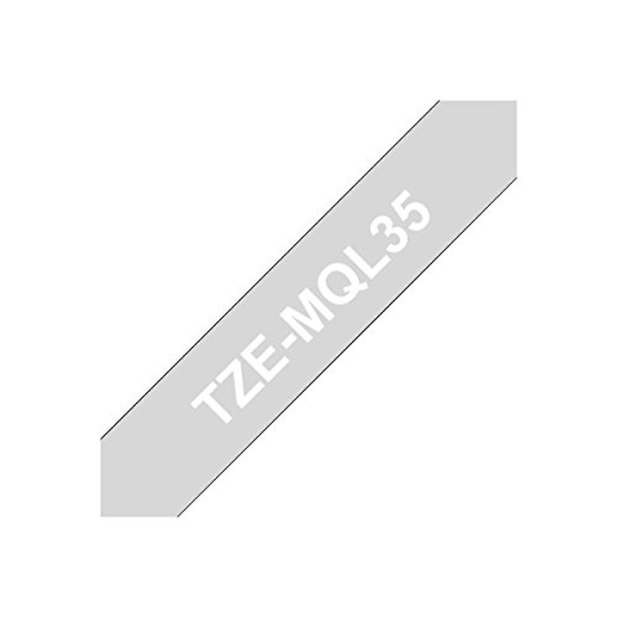 Brother TZe-MQL35 Labelling Tape Cassette, White on Matt Light Grey, 12 mm (W) x 5 m (L), Laminated, Brother Genuine Supplies