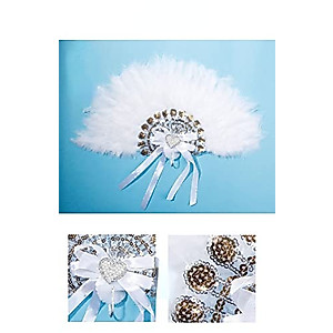 Luxury Feather Fans for Wedding Spanish Lace Feather Dance Fan Wedding Party Gift Wedding Decoration Handmade Hand Fan
