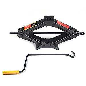 Fasmov Scissor Jack, Heavy Duty Lifting Jack, Lift Wind Up Tools, for/SUV/MPV Tyre Repair Changing Tool, 1.5 Ton (3,000 lb) Capacity, Black