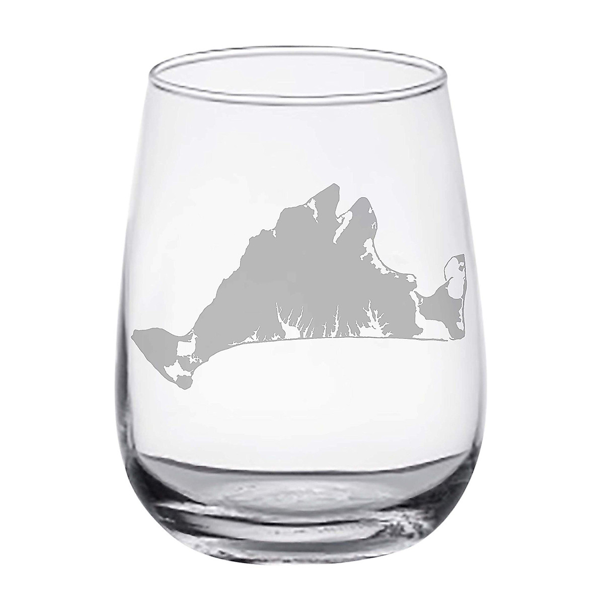 Martha's Vineyard Map - Stemless Wine Glasses Set of 2