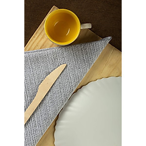 Neolino 100% Cotton Premium Quality 20 x 20 Inches Dinner Napkins, Set of 12 Black Chambray Cloth Napkins with Mitered Corners, Durable Hotel Quality, Pre-Washed