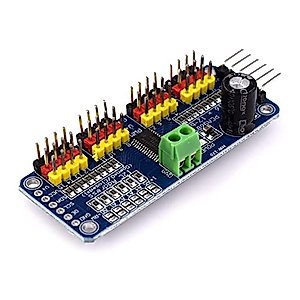 Davitu Electricity Generation - 1 PCS 16-channel PWM Steering Gear Drive Board, Controller, Robot IIC, Suitable for MG90S SG90 MG995, etc.