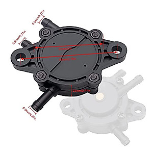 Taiss 491922 808656 Fuel Pump ,With AM116304 Fuel Filter +Line 2/5" (11mm) ID Hose Clamps+1/4"(6mm)Fuel Line Hose +Fuel Shut Off Valve, Suitable For Garden Lawn Mower Tractors