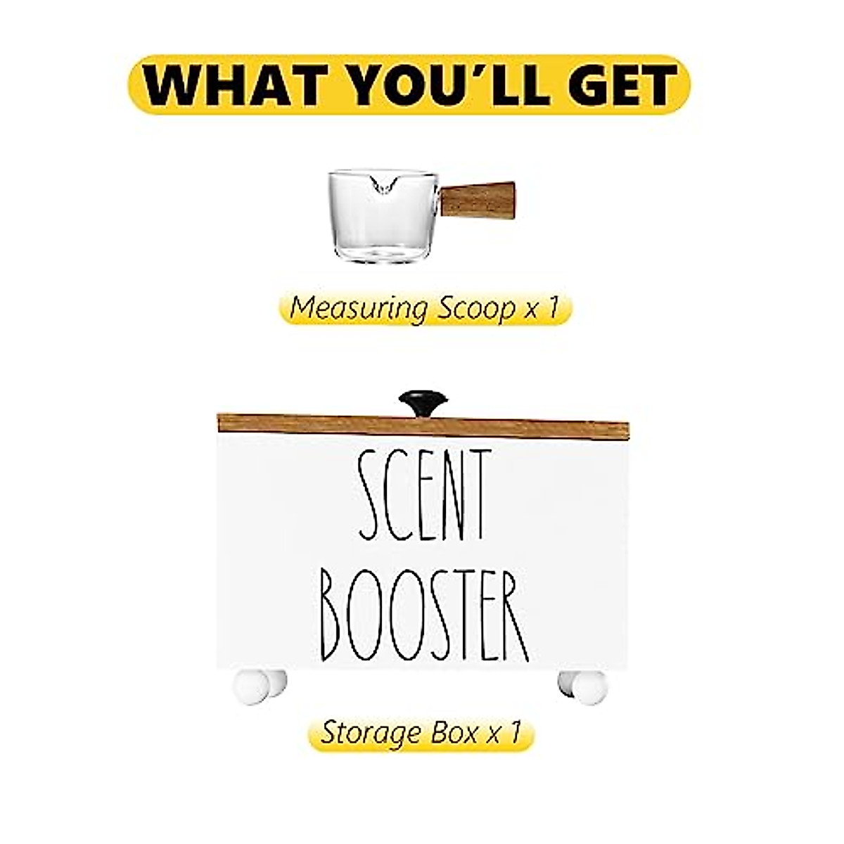 CHONIC Laundry Scent Booster Container, Farmhouse Scent Beads Storage Organization, Rustic Wood Dispenser for Clothing Fragrance Beads, Laundry Room Powder Box, Laundry Detergent Organizer Bin