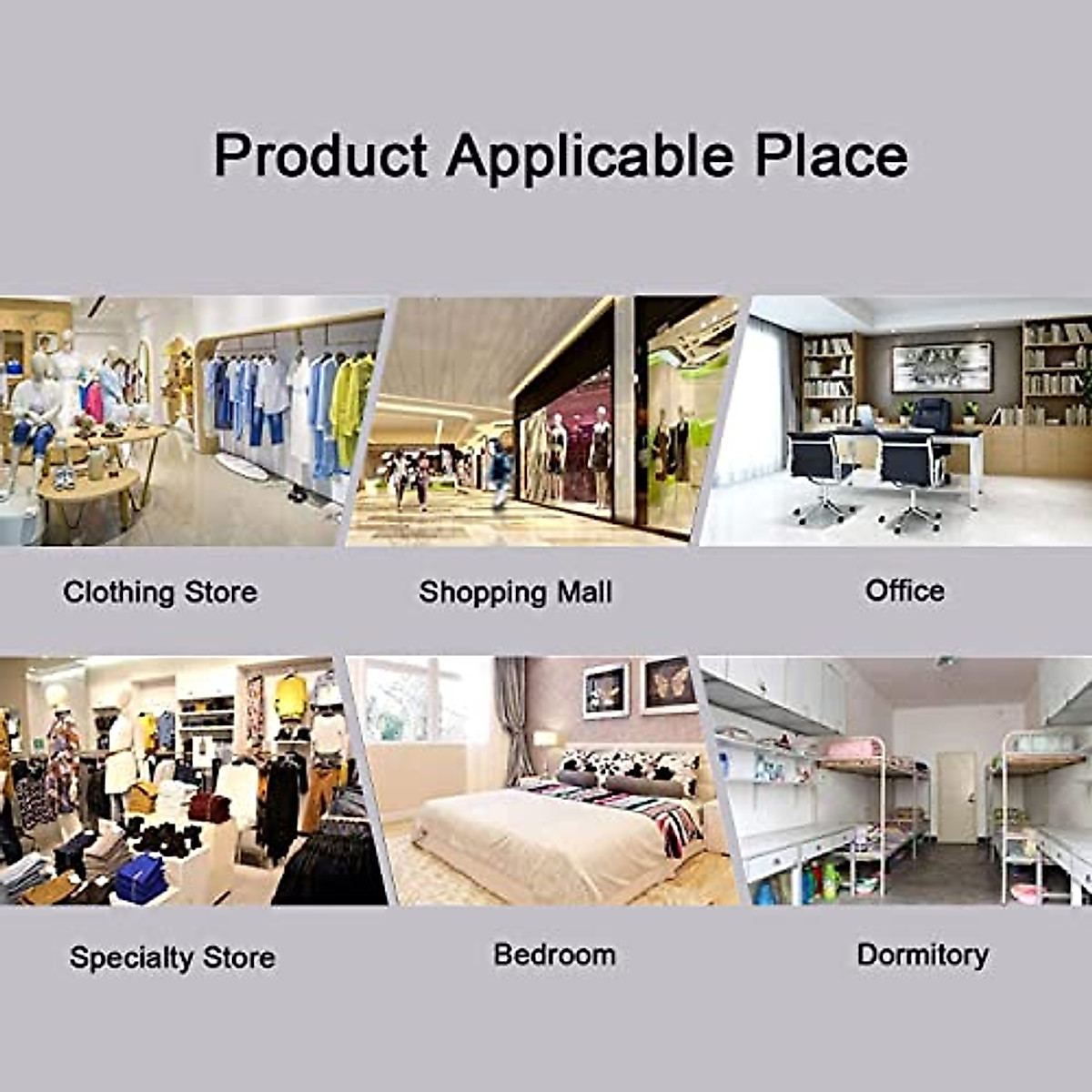 Clothing Store Fitting Room, Changing Room used in Mall and Office, U-Dressing Room for Privacy Protection and Room Divider, Including Shading Curtain, Hanging Rod and Hook Up (38x38x79IN, Light grey)