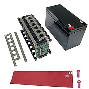 XBERSTAR DIY Kits 18650 Battery Case Holder,18650 Battery Insulator Ring,3S 40A 12V Li-ion Lithium Battery Protection Board PCB BMS,Pure Nickel Strips for DIY Lithium Battery Pack (Black)