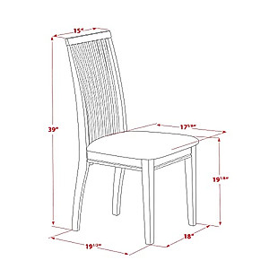 East West Furniture HBIP5-MAH-C 5 Piece Dinette Set for 4 Includes a Round Dining Room Table with Pedestal and 4 Linen Fabric Upholstered Dining Chairs, 42x42 Inch, Mahogany
