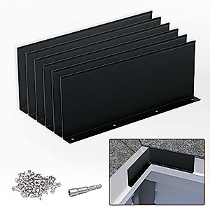 BJADE'S Gutter Valley Splash Guard,4 Pcs Aluminum Roof Valley Splash Shield Gutter Guard.for Straight,Flat Roofs,Corner,10 inch Each,Black
