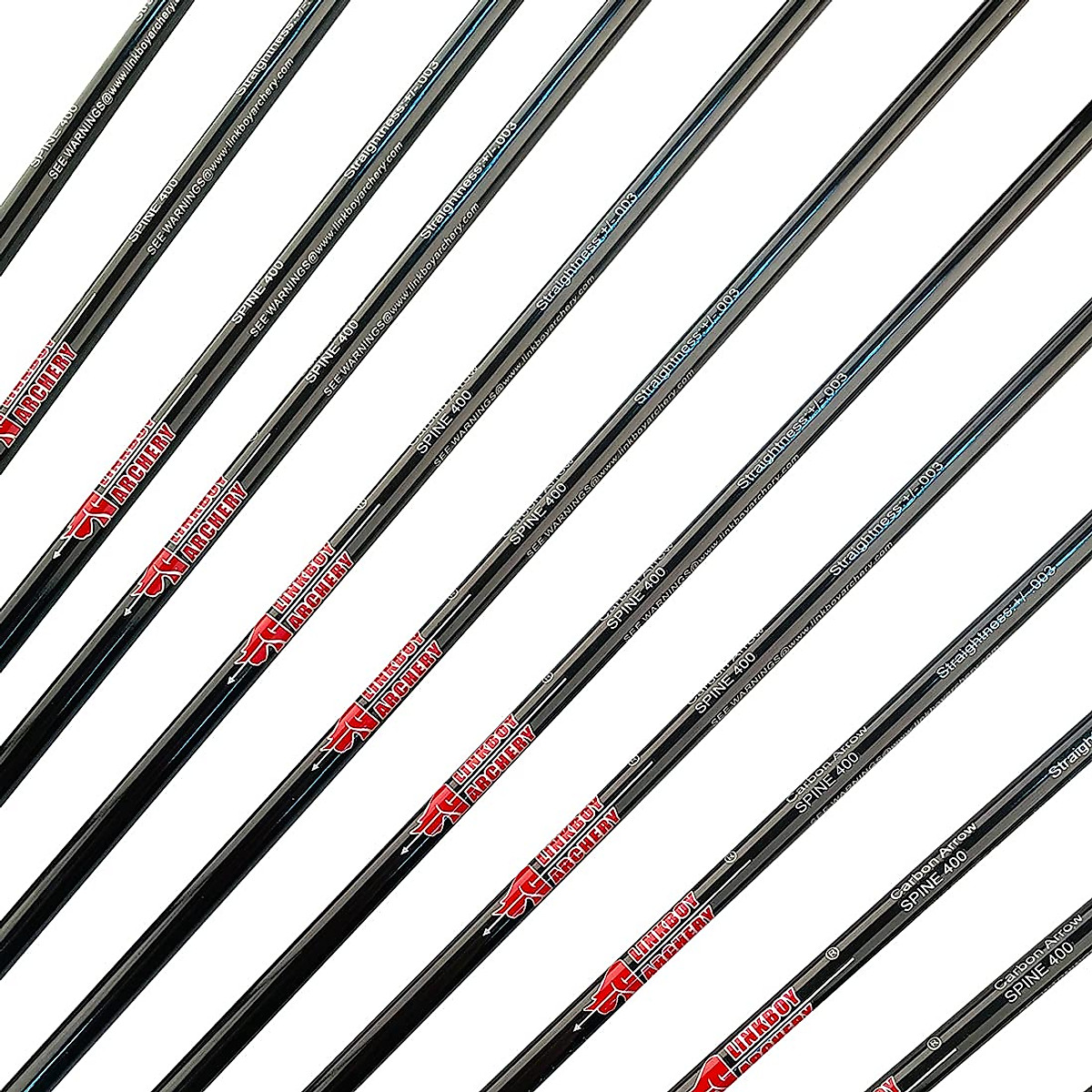 Linkboy Archery Carbon Arrow Hunting Practice Target Arrow with Removable Tip for Compound Recurve Bows, Spine 340,29inch Pack of 12PCS
