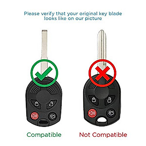 Keyless2Go Replacement for 2 New Uncut Keyless Remote Head Key Fob Ford Focus Escape Transit CMax OUCD6000022 164-R8046