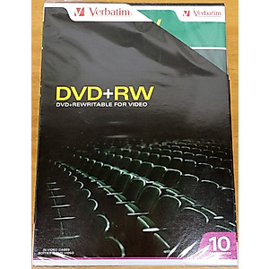 Verbatim 94825 4.7GB 120 Minutes 1x- 4x ReWritable Disc DVD+RW, 10 Disc Pack in Tall/DVD Case