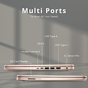 HP 2022 Stream 14" HD BrightView Laptop, Intel Celeron N4120, 16GB RAM, 320GB Storage(64GB eMMC+256GB Micro SD), Intel HD Graphics, 720p Webcam, 1 Year Office 365, Rose Gold, Win 11