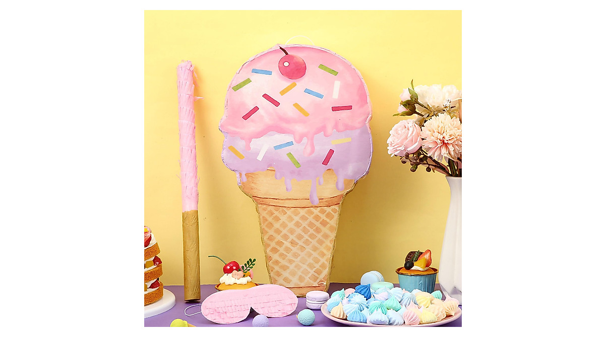 Ice Cream Piñata - Cone-Shaped Party Decor for Summer Celebrations