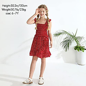 CARETOO Girl's 2 Piece Outfit Sleeveless Tops+ Ruffle Bow Skirt Sets Toddler To Big Girls Kid Clothes Set 4-14 Years Old (Red,8-9 Years)