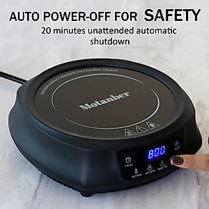 Mini Electric Stove 800W, Boil Tea,Ceramic Glass Cooktop with 8 Adjustable Power Levels, Intelligent Auto-Off Feature,Countertop Burners,For Tea Enthusiasts,Tea party (Black)