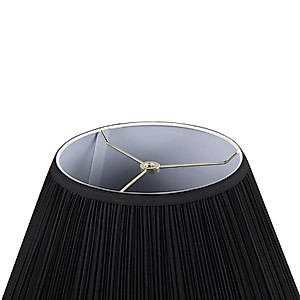 Aspen Creative 33144, Mushroom Shaped Pleated Traditional Spider Construction Lamp Shade, Black, 9" Top x 18" Bottom x 13" Slant Height