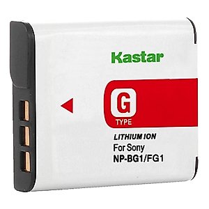Kastar Lithium Ion Camera Battery for Sony G Type NPBG1 NP-BG1 Sony Cyber-Shot DSC-H3 DSC-H7 DSC-H9 DSC-H10 DSC-H20 DSC-H50 DSC-H55 DSC-H70 DSC-H90 DSC-W80 DSC-W85 DSC-W90 DSC-WX1 DSC-WX10 HDR-GW55