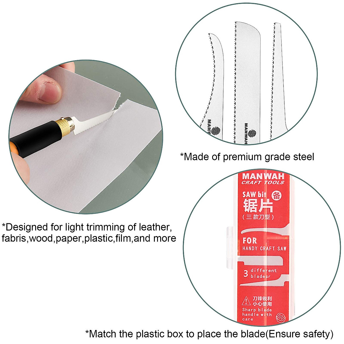 Saw Blades Replacement Mini Hobby Craft Saw Blade Micro Knife Saw Blades with Plastic Storage Box for Hand Cutting Tree Limbs and Branches (12 Pieces)