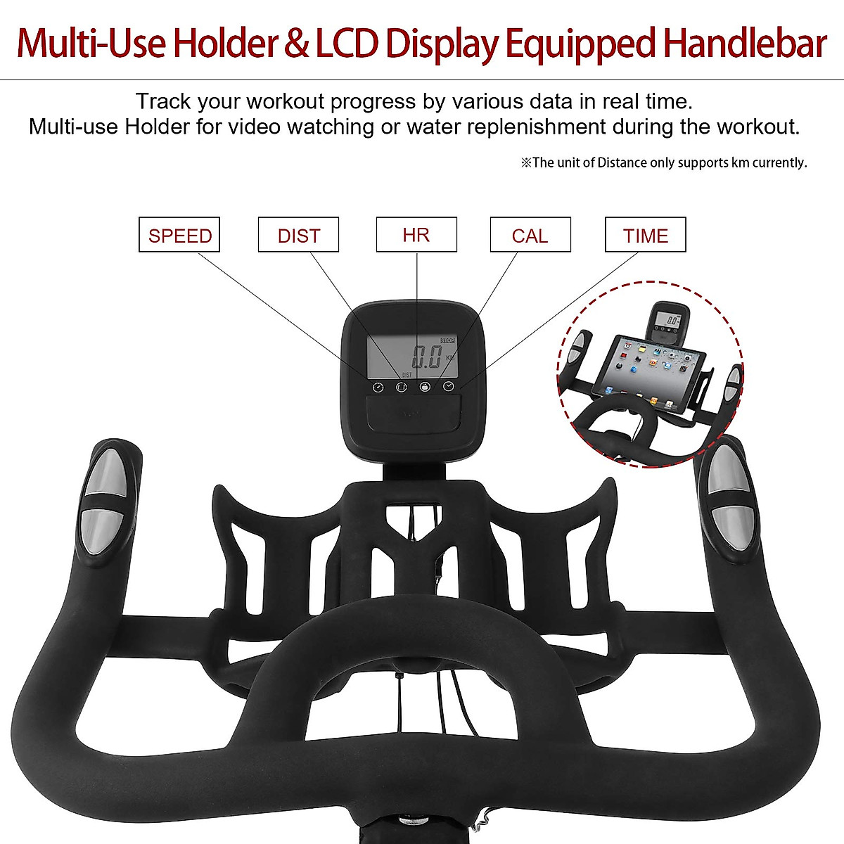 KOUZ LIVE Cycling Exercise Bikes Indoor Stationary Bike for Home Workout, Cycle Bike with Quiet Belt Drive &amp; Professional Seat &amp; Ipad Mount