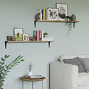 Wallniture Arras Floating Shelves for Wall Storage, Bookshelf Living Room Decor, Bedroom & Kitchen Organization, Bathroom Shelves, 36" Wall Shelf Set of 2