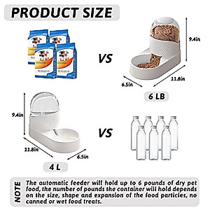 BNOSDM Automatic 2 Pcs Cat Dog Feeders Cat Food and Water Dispenser Set 2L Gravity Pet Food Feeder Water Bowl Dispenser, Self Feeding Station for Cat Puppy Small Dog